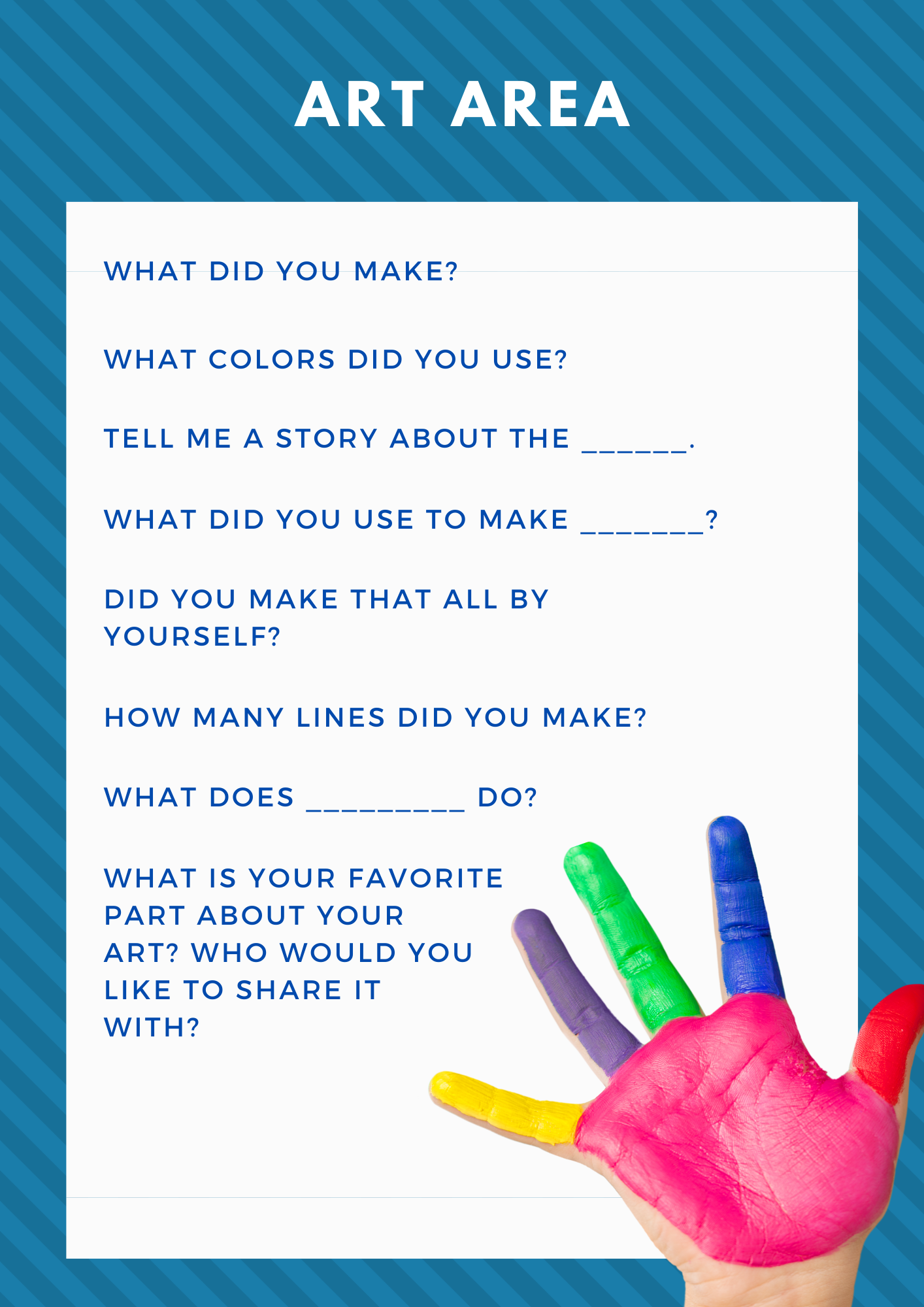 Classroom Posters: Open Ended Center Questions – JDEducational